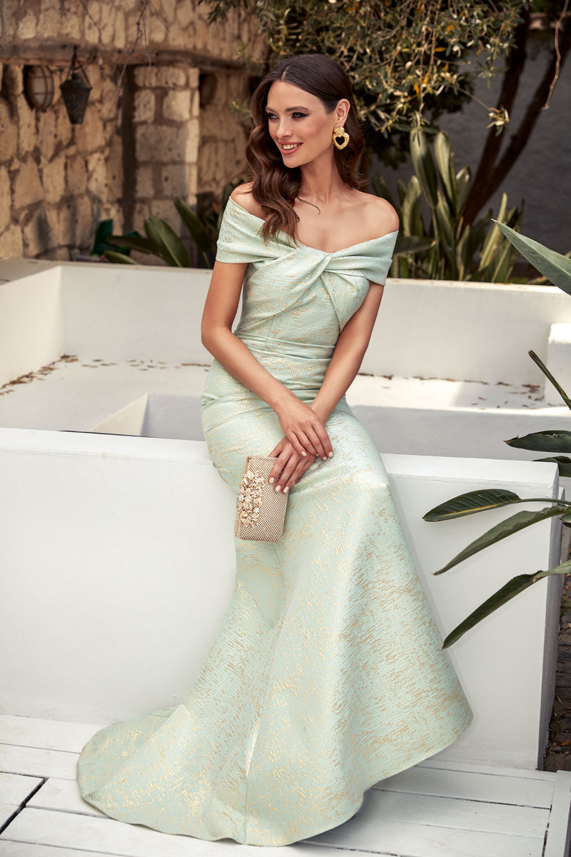 Formal Dress: 27613. Long, Off The Shoulder, Fit N Flare | Alyce Paris