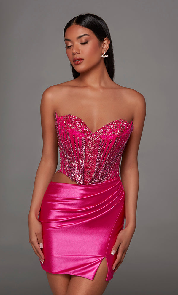 ALYCE Paris 40194 Homecoming Short Cat-eye Neckline Embellished Dress ...